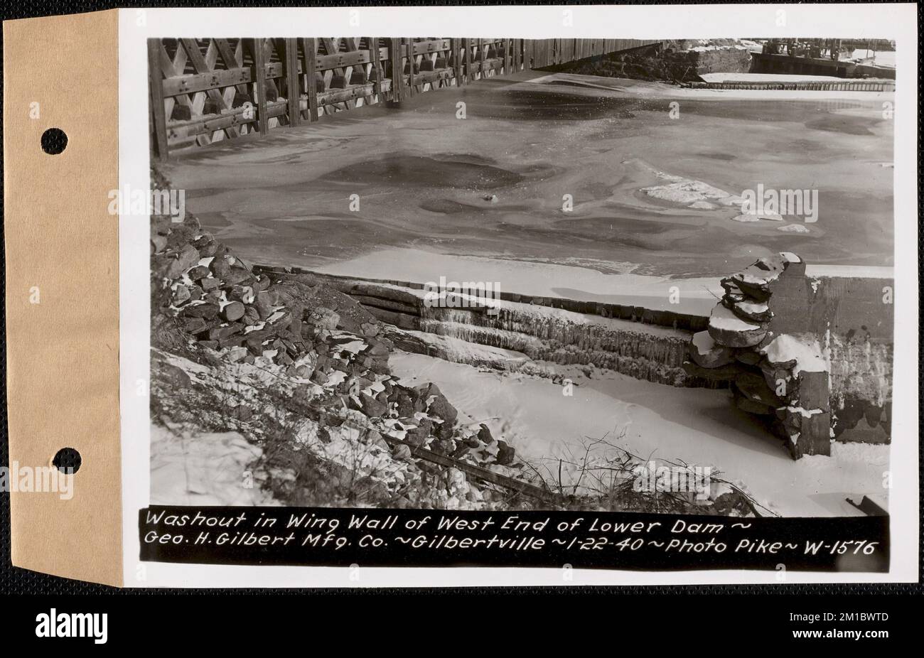 Washout in wing wall of west end of lower dam, George H. Gilbert ...