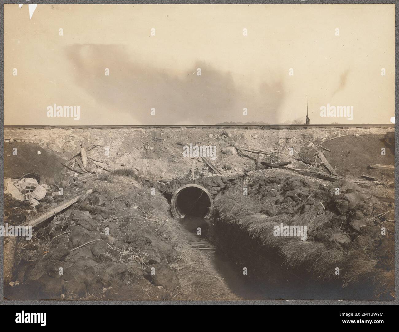 Water exiting culvert under railroad , Waterways, Pipes Conduits Edgar ...