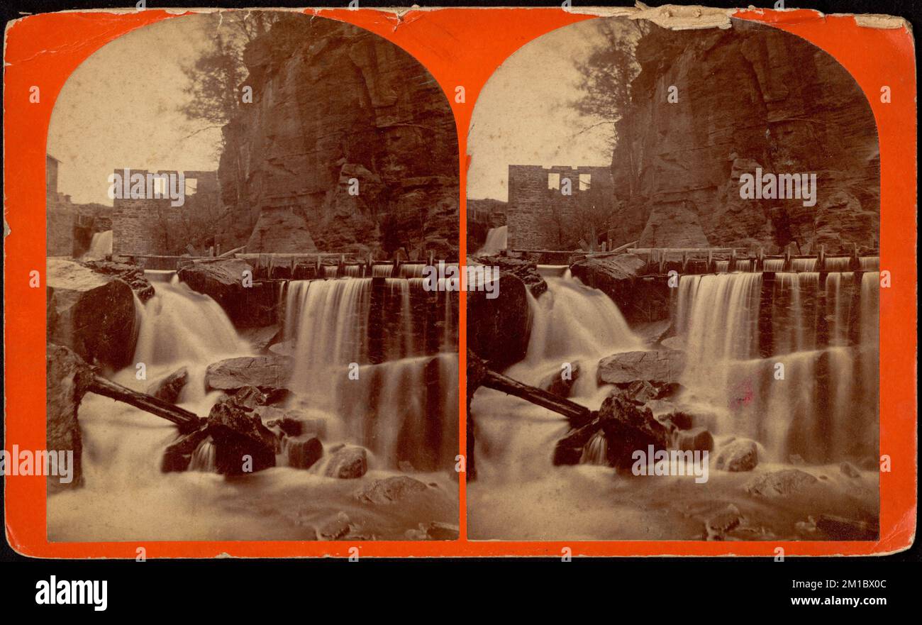 Water falling onto rocks below cliffs , Waterfalls, Cliffs, Rocks Stock ...