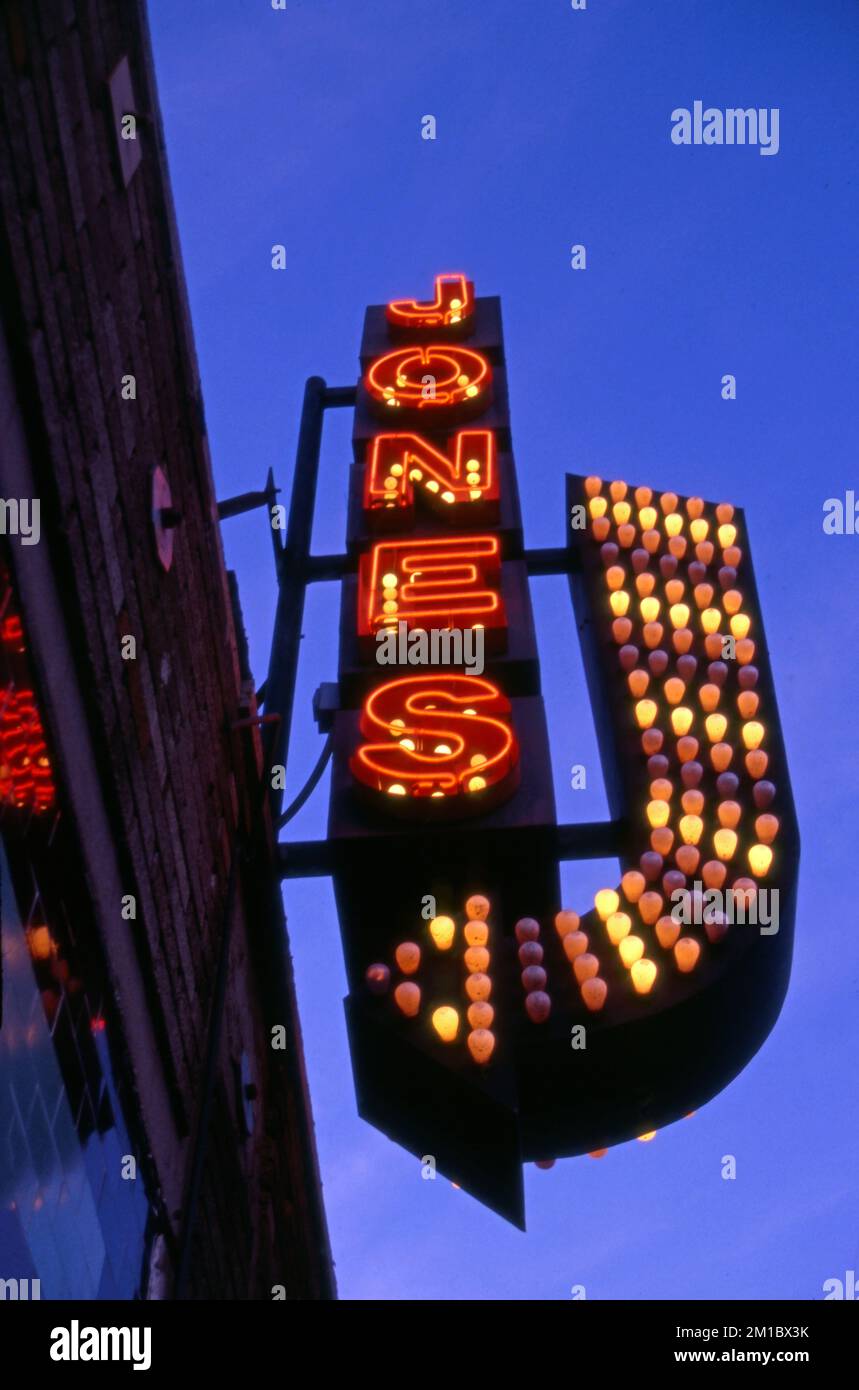 Neon sign for Jones restaurant on Santa Monic Blvd. in Hollywood, CA ...