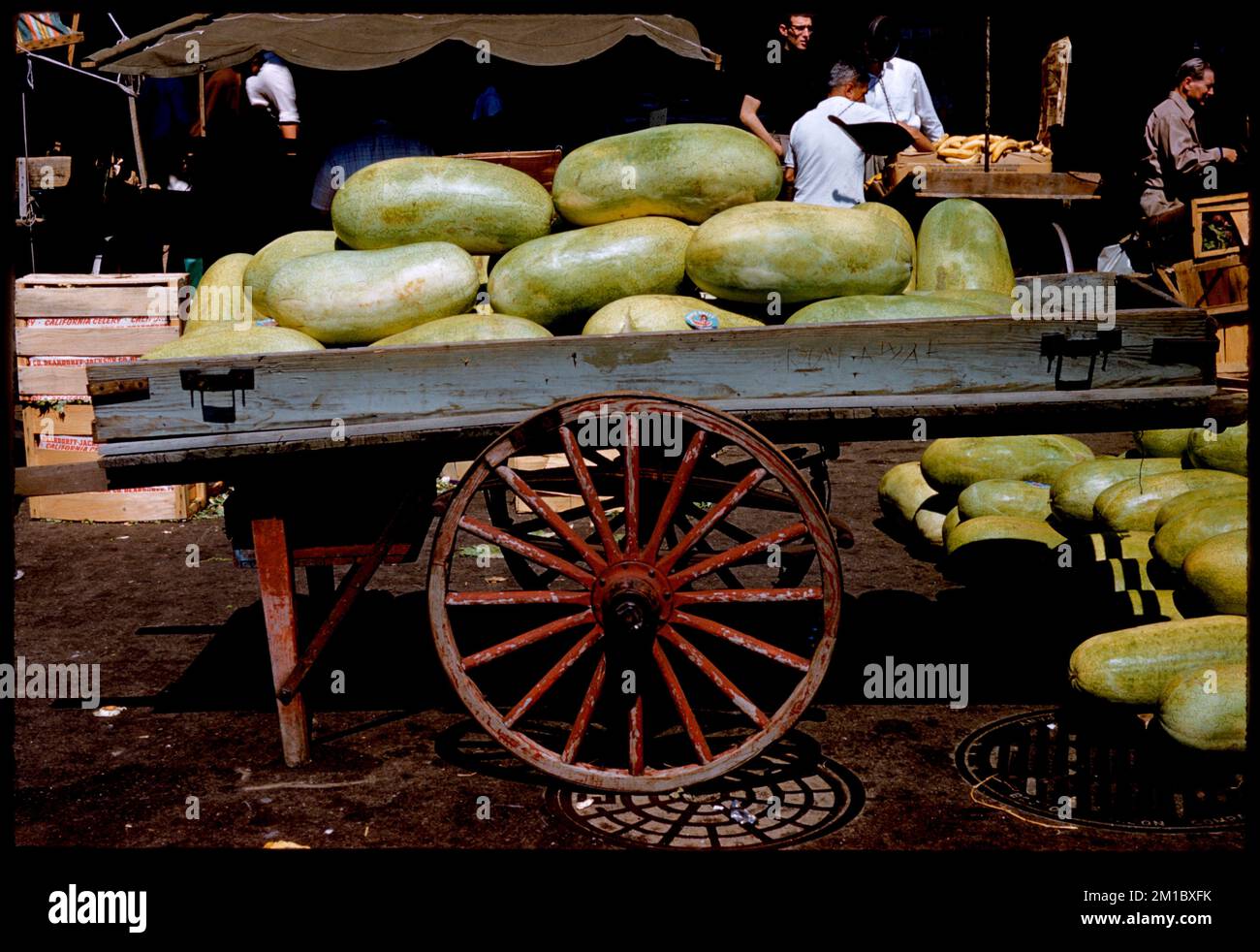 Watermelons on cart and on ground , Watermelons, Markets. Edmund L ...
