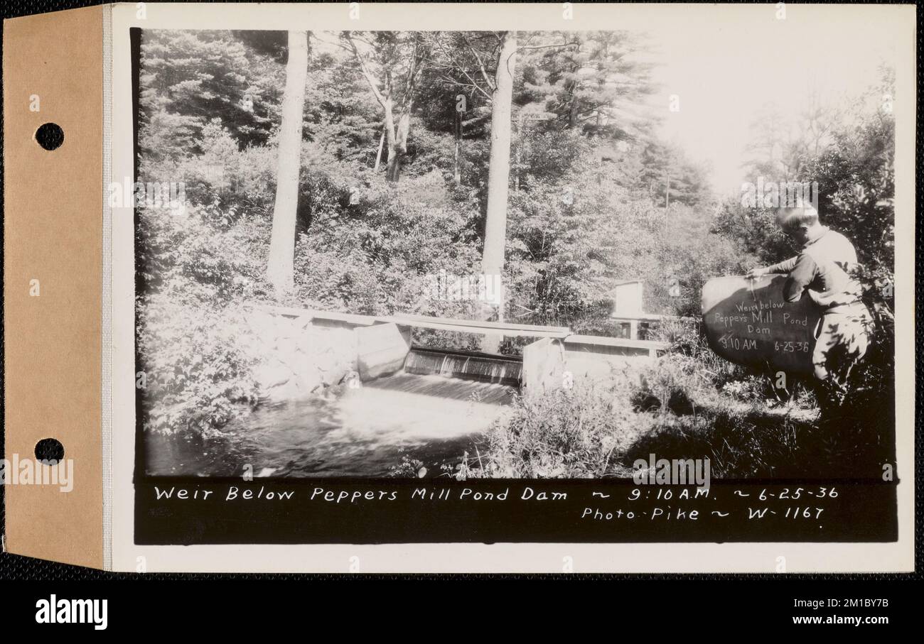 Weir below Pepper's mill pond dam, Ware, Mass., 9:10 AM, Jun. 25, 1936 ...