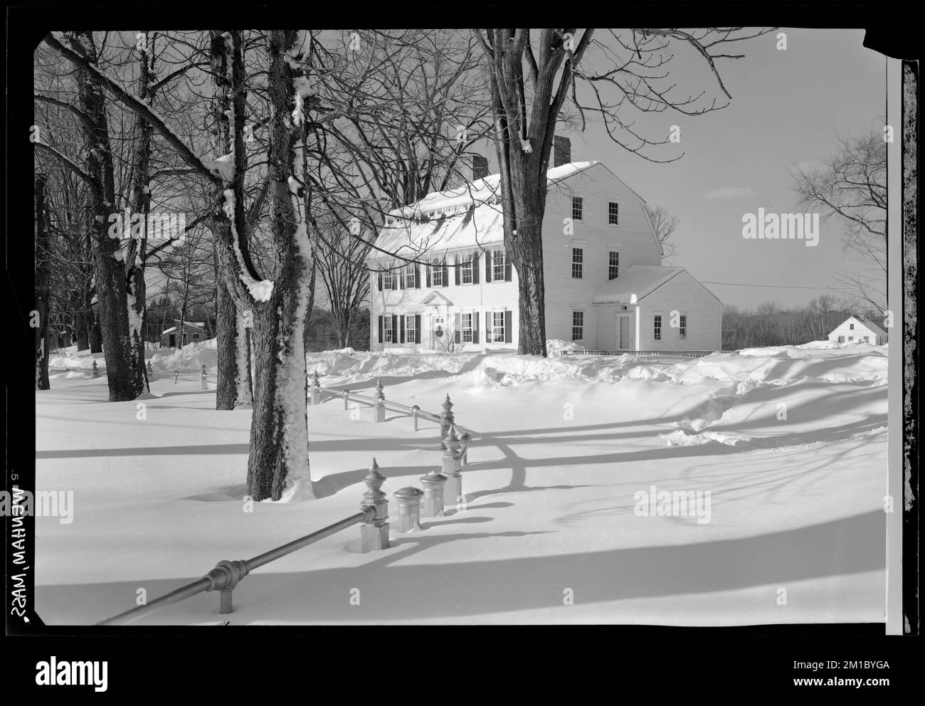 Wenham, Mass., snow , Architecture, Dwellings, Fences, Snow. Samuel ...
