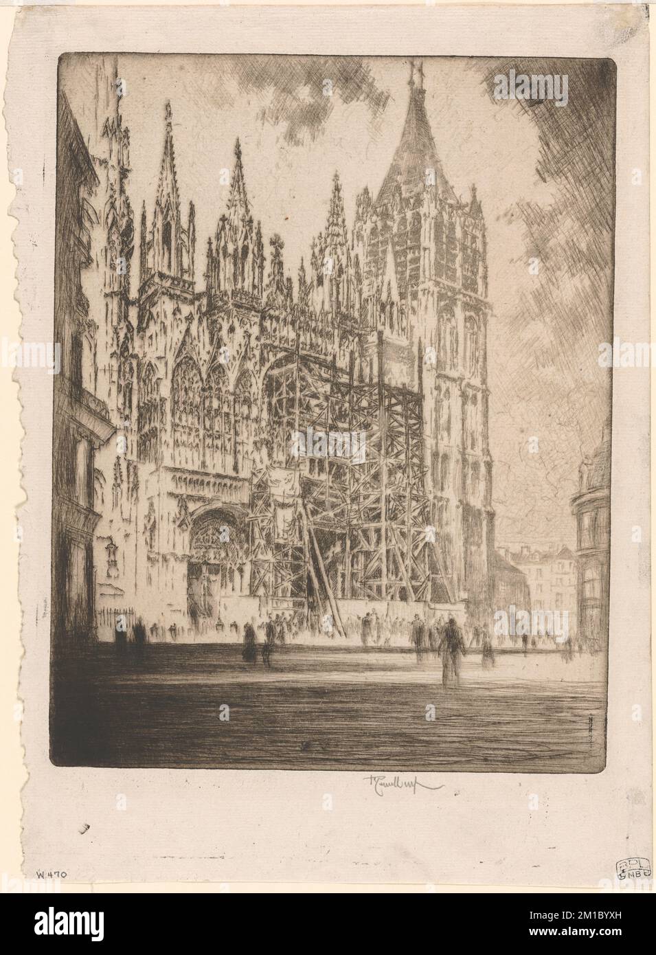 The west front, Rouen Cathedral , Cathedrals, Scaffolding, Cathédrale ...