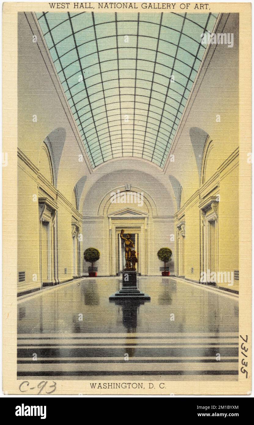 West Hall, National Gallery of Art, Washington, D. C. , Galleries & museums, Tichnor Brothers ...