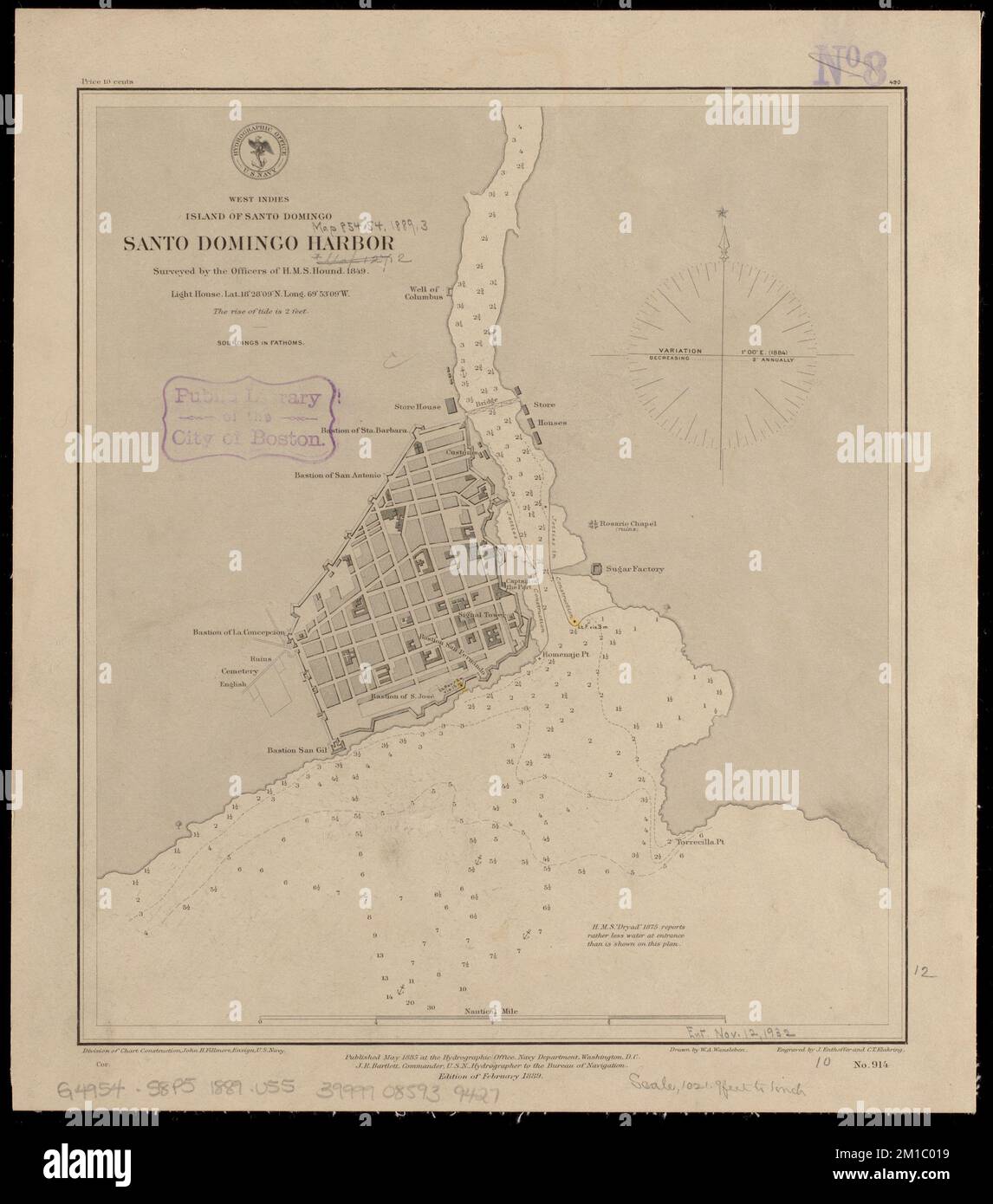 West Indies, Island of Santo Domingo, Santo Domingo Harbor : surveyed ...