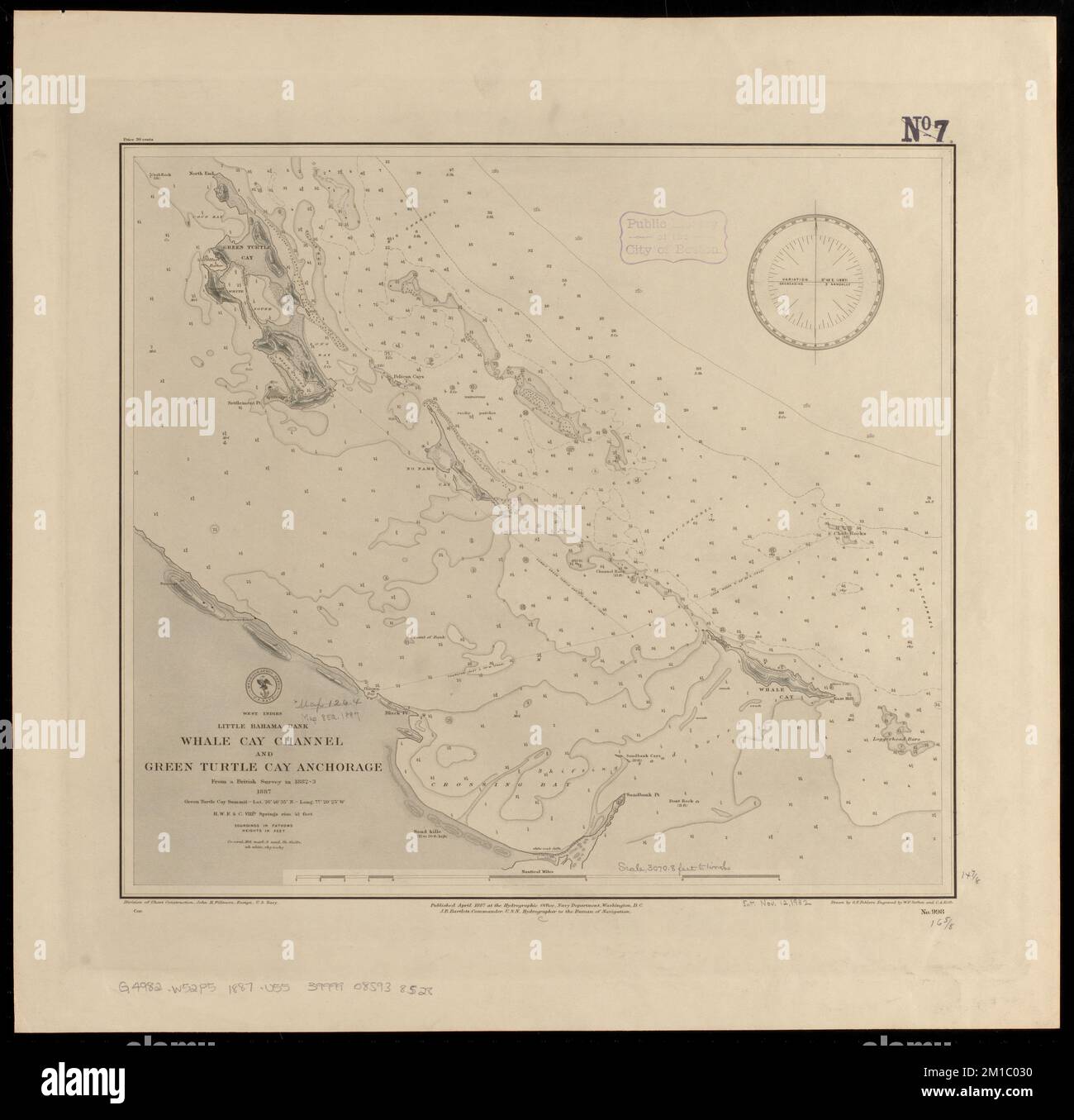 West Indies, Little Bahama Bank, Whale Cay Channel and Green Turtle Cay ...