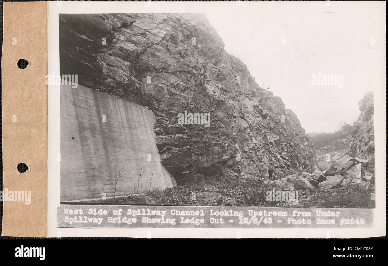 West side of spillway channel upstream from under spillway bridge ...