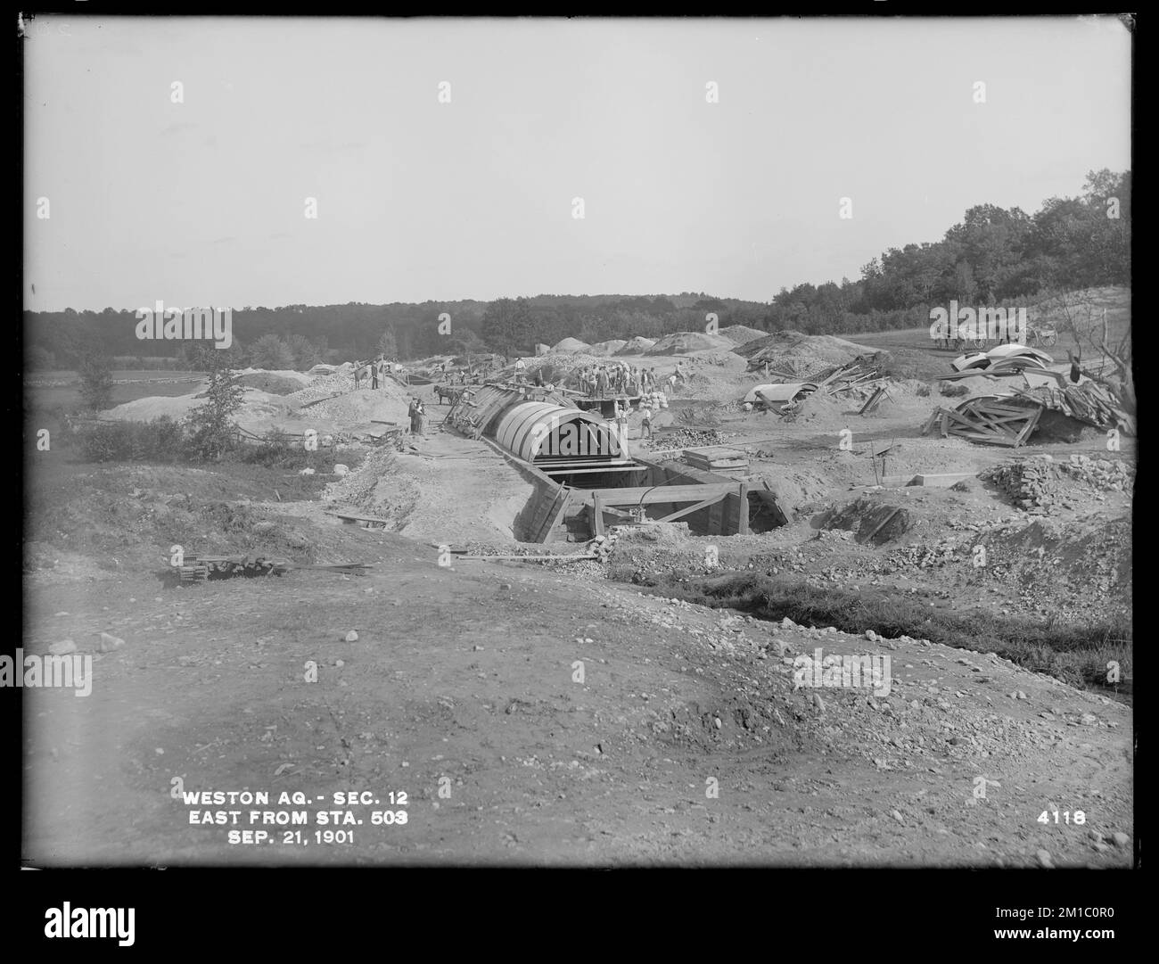Weston Aqueduct, easterly from station 503, Section 12, Wayland, Mass ...