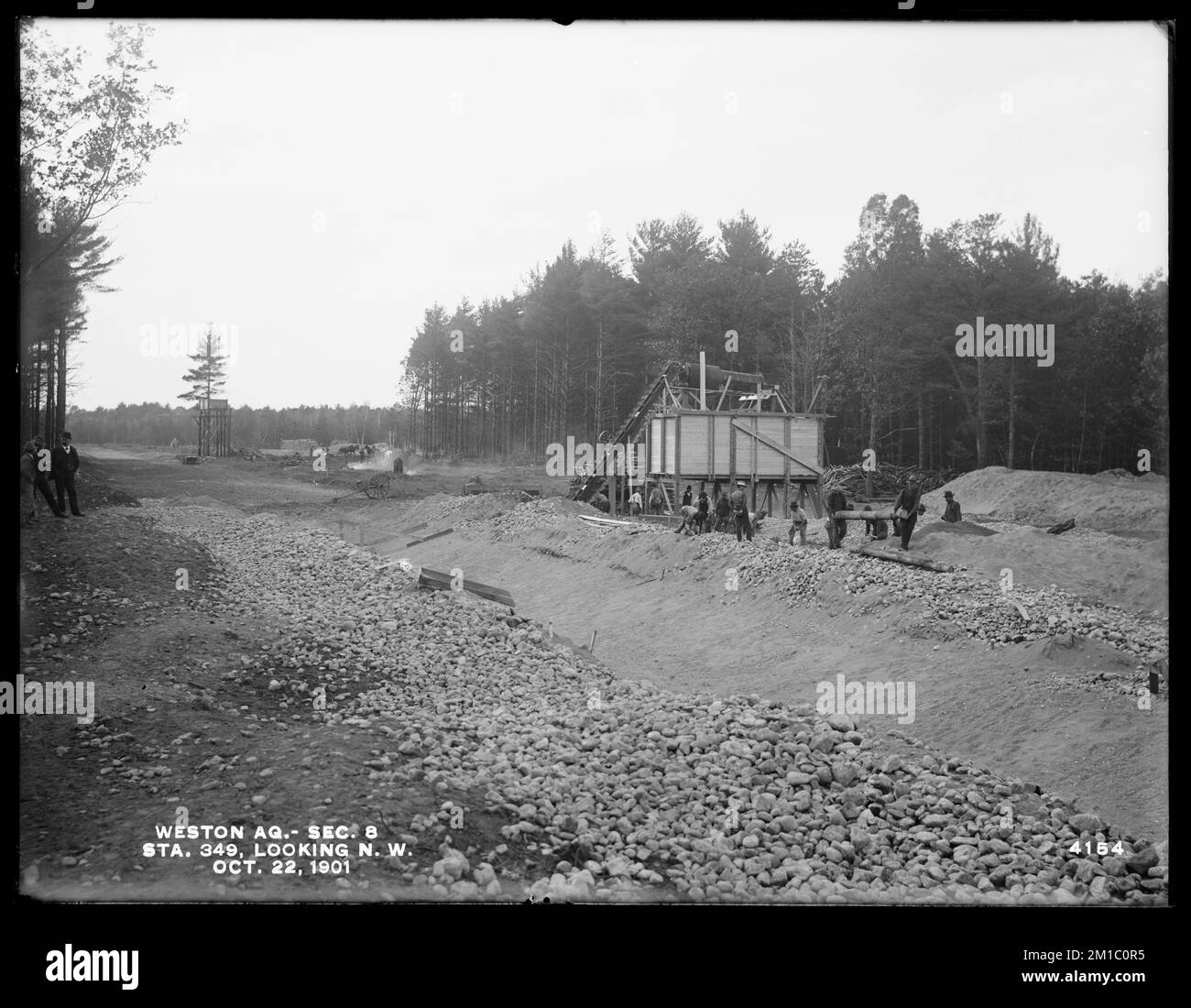 Weston Aqueduct, looking northwesterly from station 349, Section 8 ...