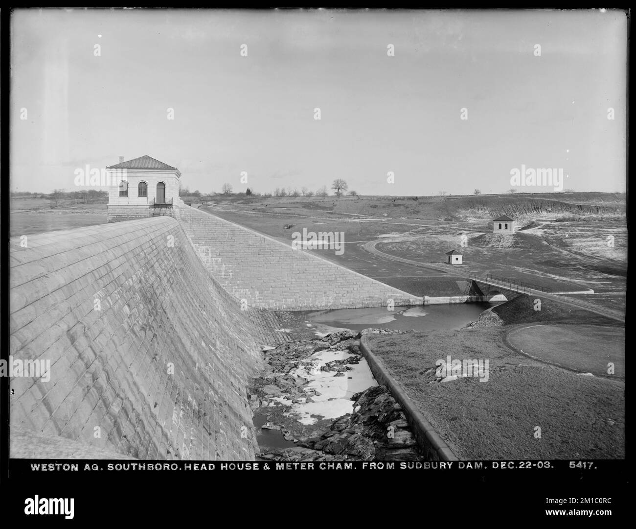 Weston Aqueduct, Headhouse and Meter Chamber, from Sudbury Dam, with ...