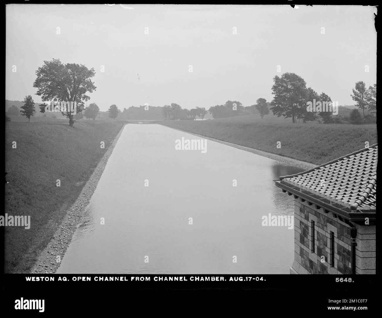 Weston Aqueduct, Open Channel from Channel Chamber, looking towards Ash ...