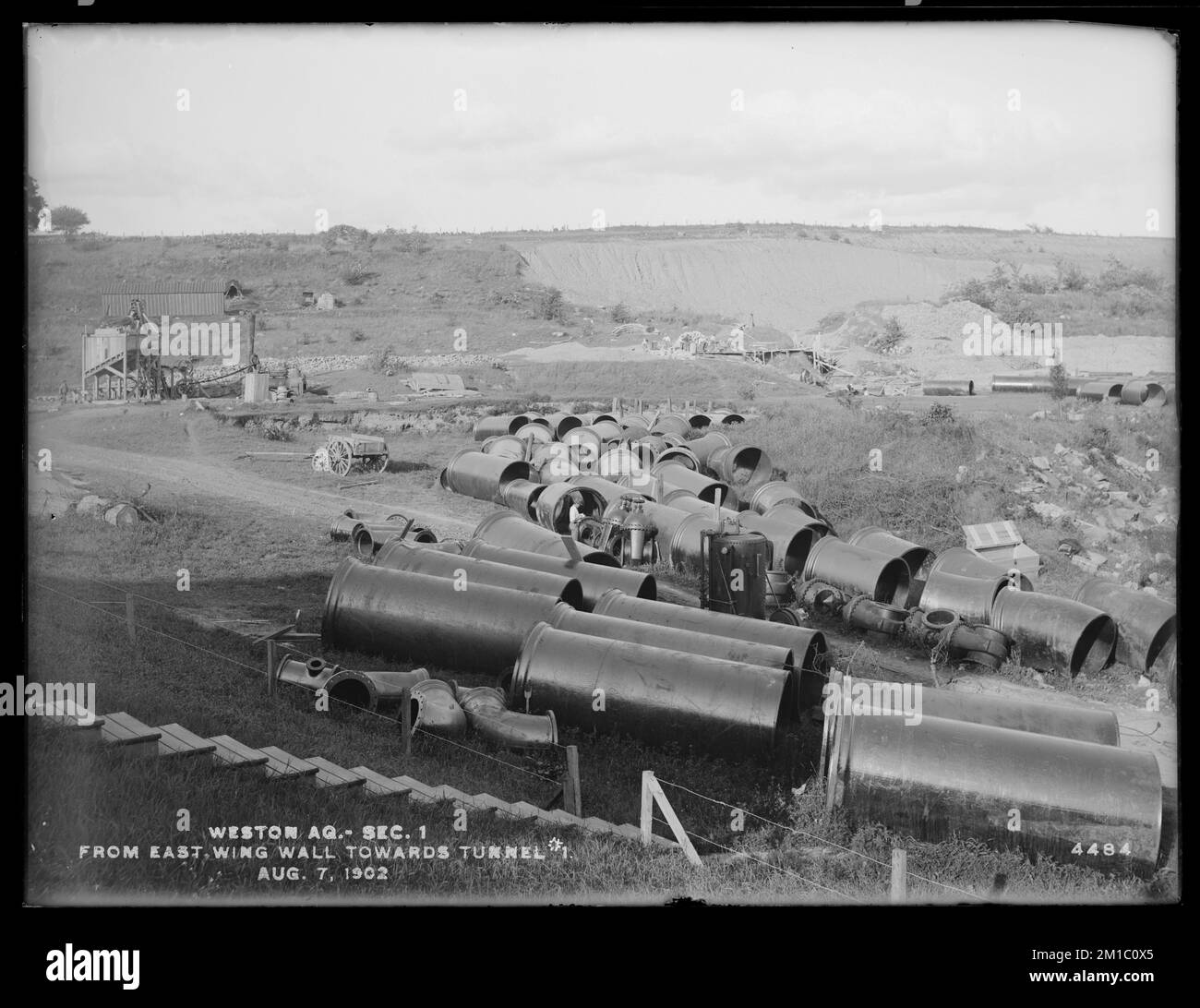 Weston Aqueduct, Section 1, from east wing wall towards Tunnel No. 1 ...