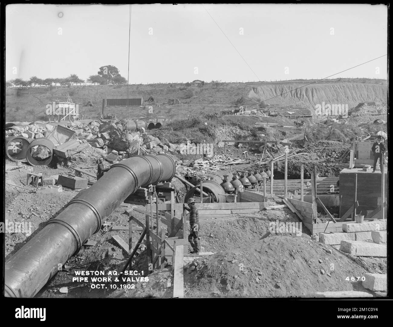 Weston Aqueduct, Section 1, pipe work and valves, Southborough, Mass ...