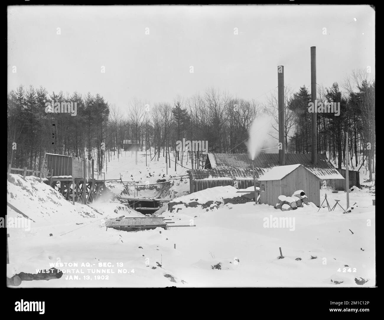 Weston Aqueduct, Section 13, west portal of Tunnel No. 4, Weston, Mass ...