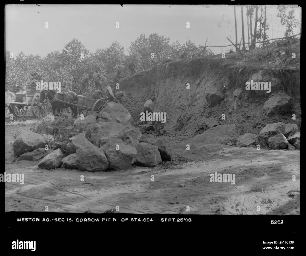 Weston Aqueduct, Section 15, borrow pit, north of station 694, Weston ...