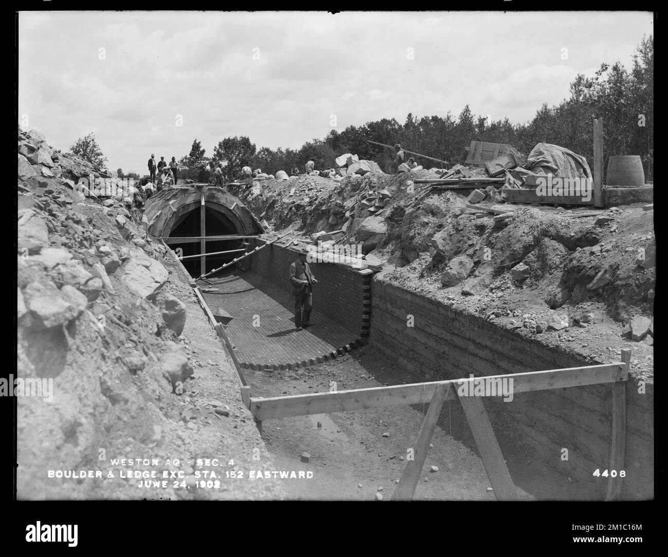 Weston Aqueduct, Section 4, boulder and ledge excavation, easterly from ...