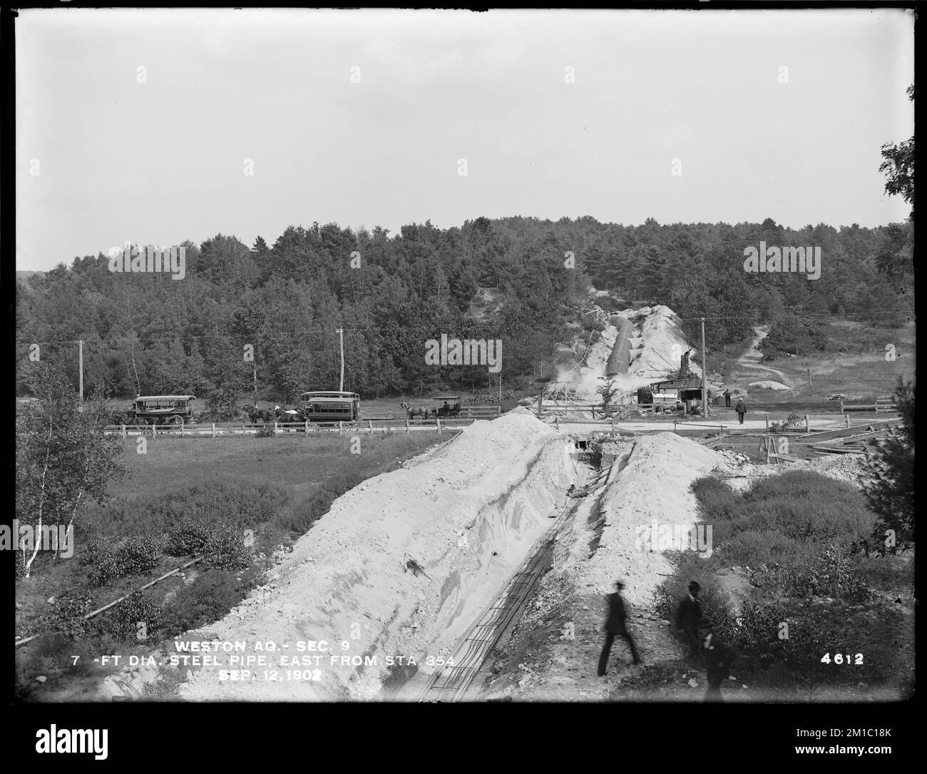 Weston Aqueduct, Section 9, 7 1/2-foot diameter steel pipe, easterly ...