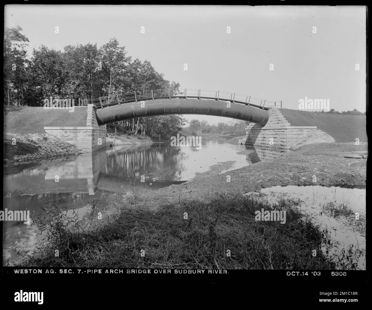 Weston Aqueduct, Section 7, Pipe Arch Bridge over Sudbury River ...