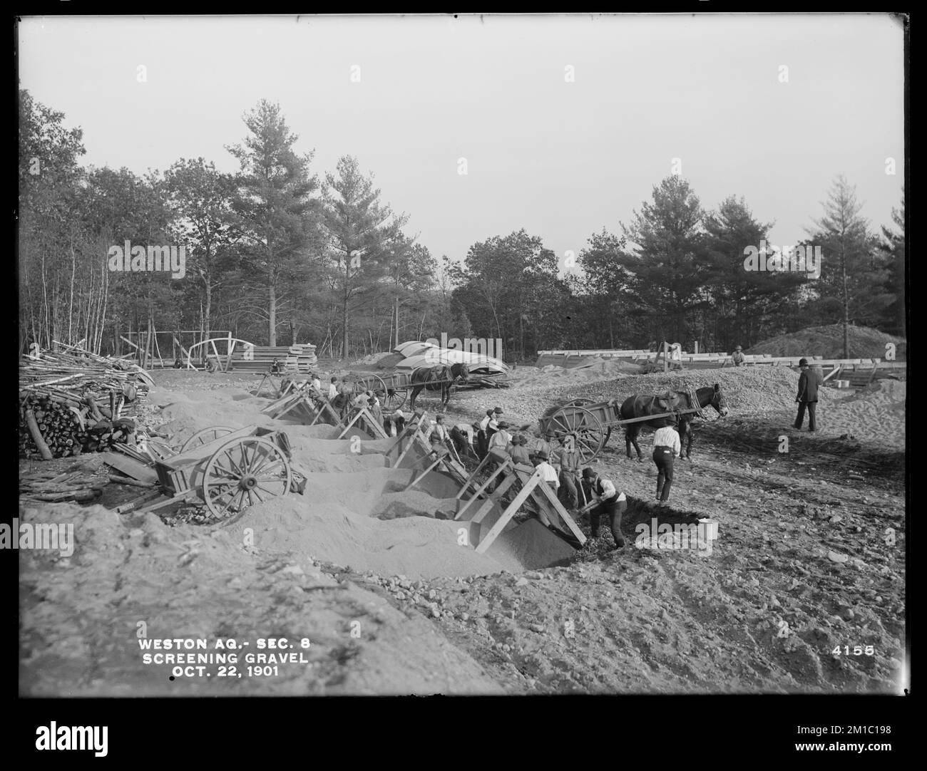Weston Aqueduct, Section 8, screening gravel, Wayland, Mass., Oct. 22 ...