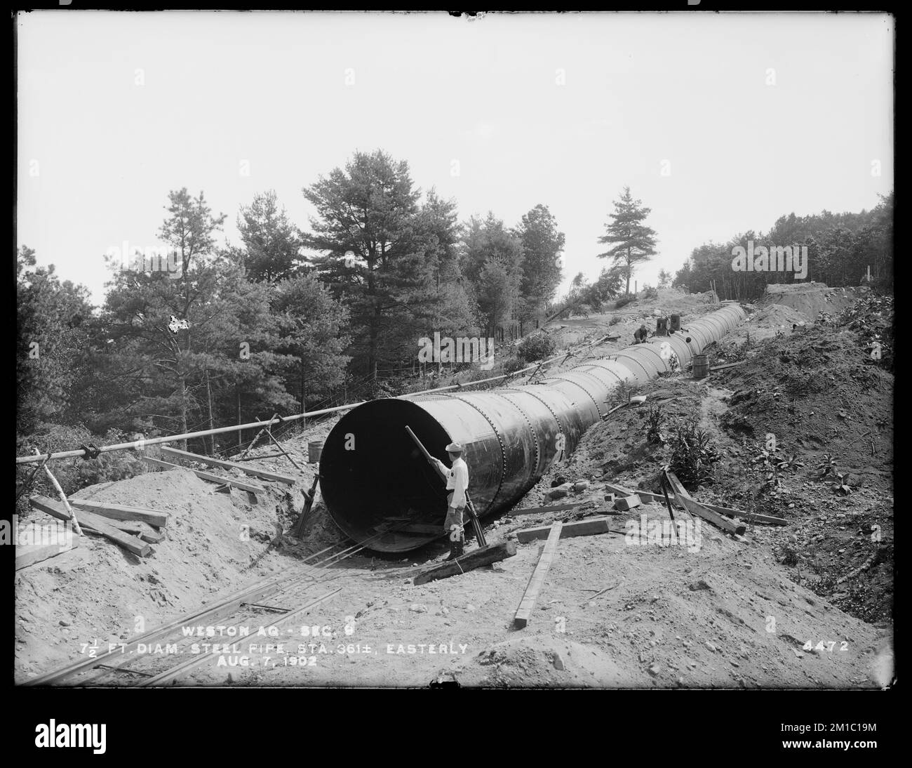 Weston Aqueduct, Section 9, 7 1/2-foot diameter steel pipe, station 361 ...