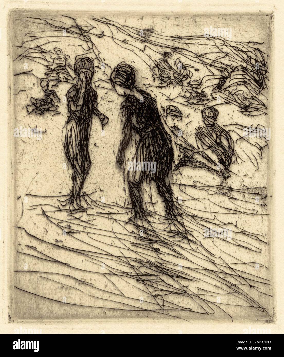 Wet bather , Beaches, Swimmers. Charles H. Woodbury (1864-1940). Prints ...