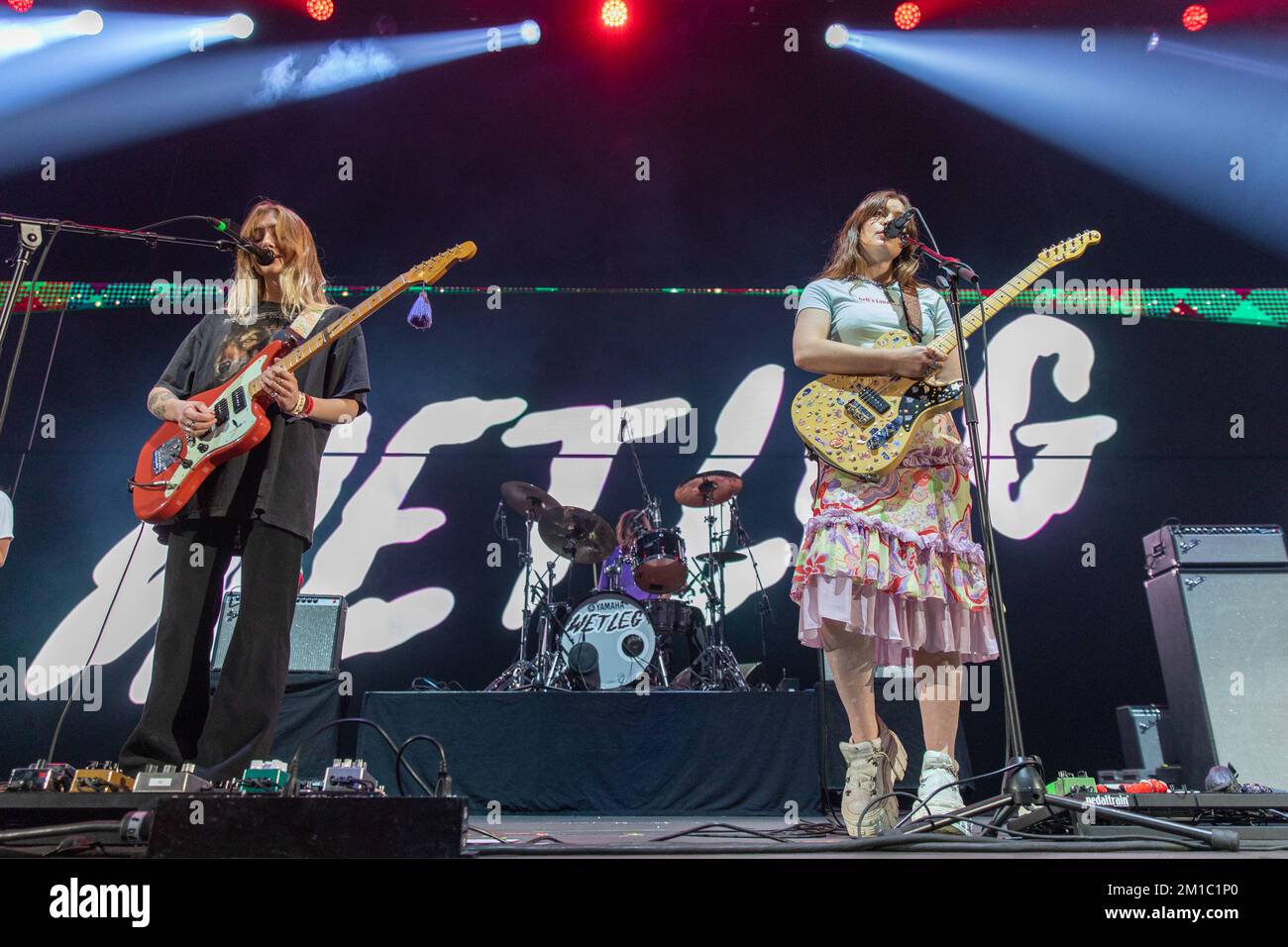 Hester Chambers and Rhian Teasdale of Wet Leg during the KROQ Almost ...