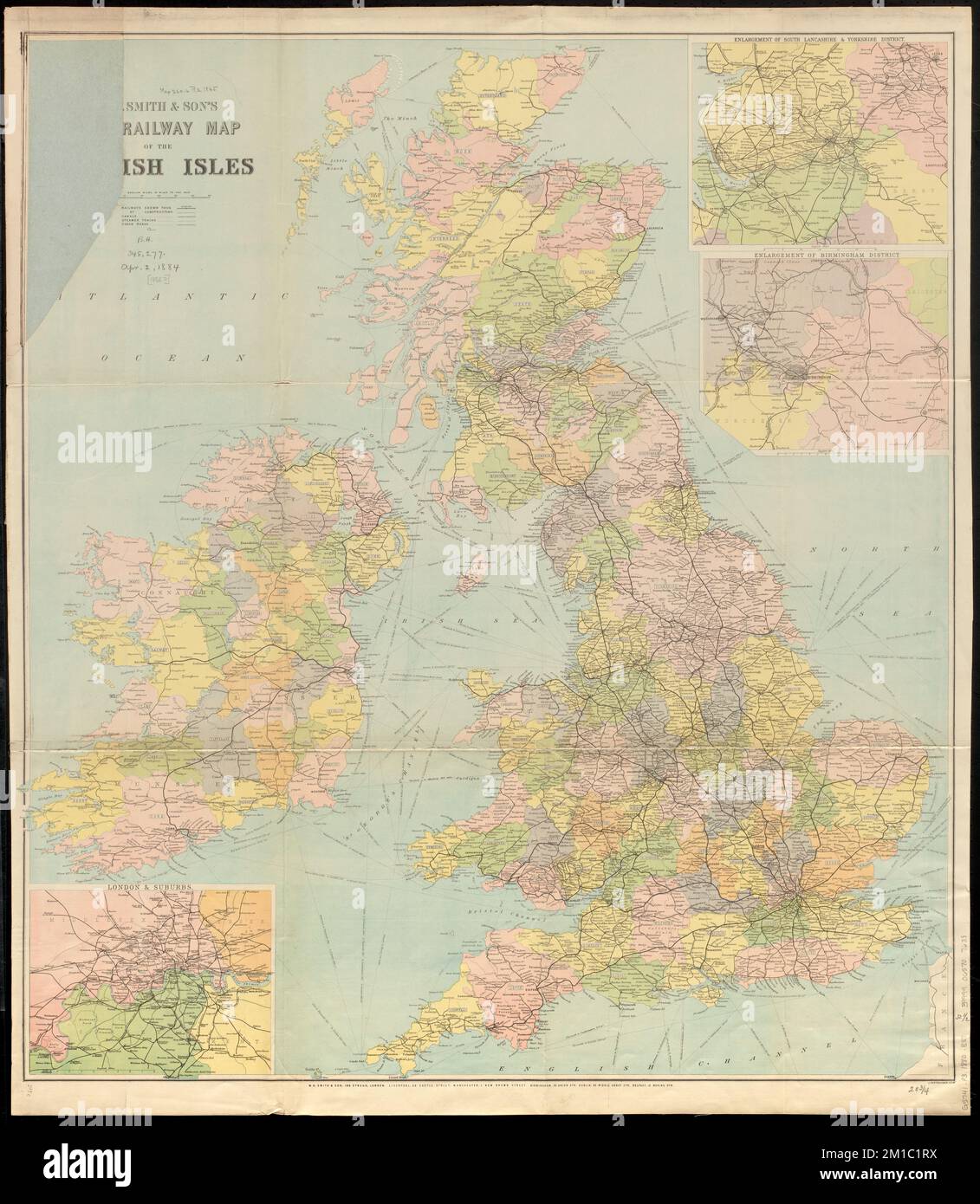 W.H. Smith & Son's new railway map of the British Isles , Railroads ... W.H. Smith & Son's new railway map of the British Isles , Railroads ...