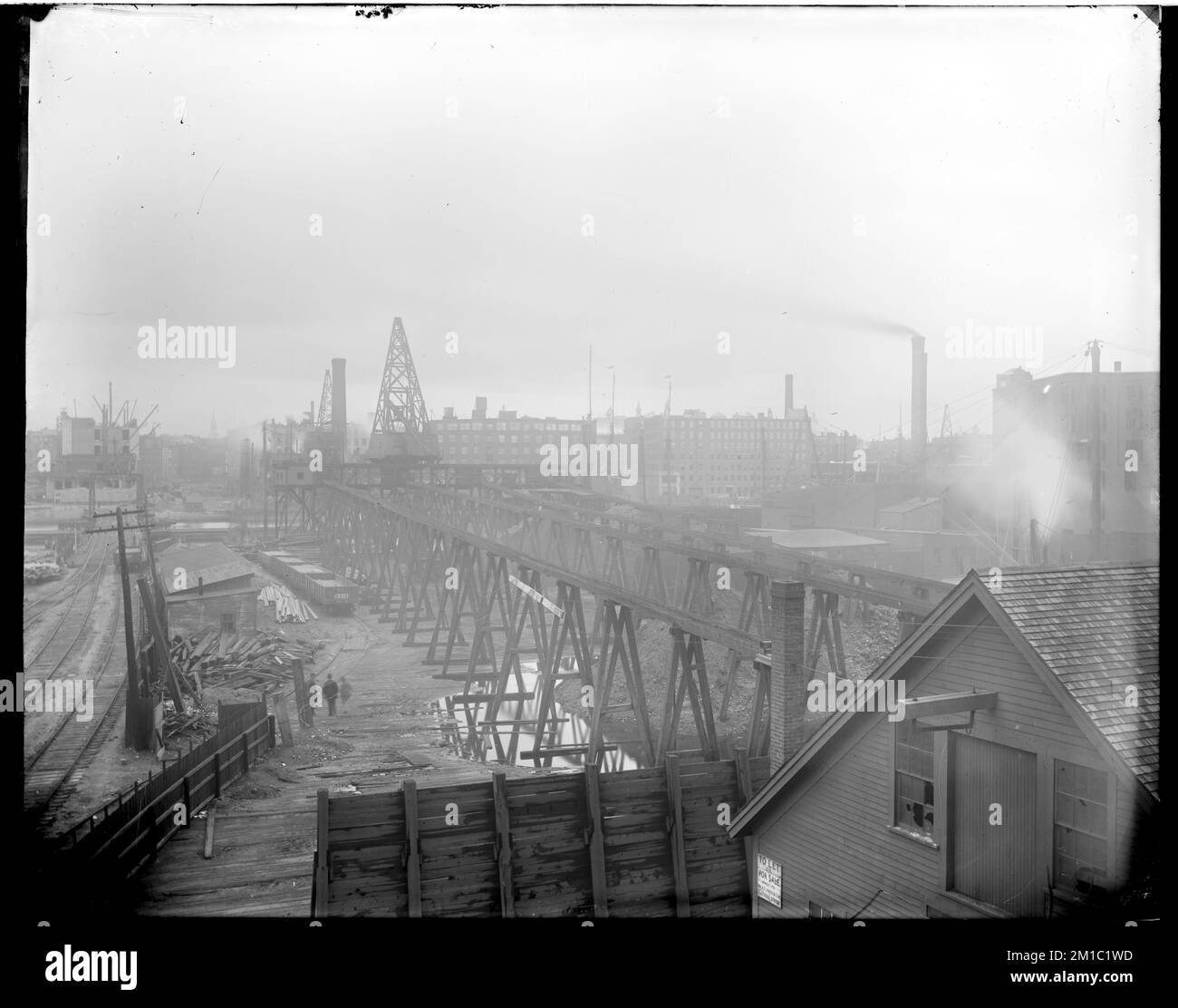 Wharf scene, Ft. Point Channel area , Industrial facilities, Piers ...