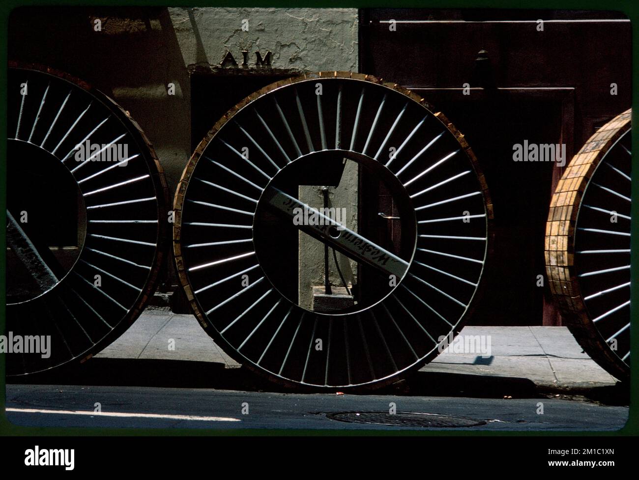 Wheel labeled 'Western Electric' in row of wheels, Manhattan , Wheels ...
