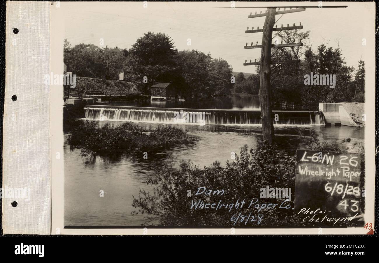 Wheelwright Paper Co., dam, Hardwick, Mass., Jun. 8, 1928 , Stream ...