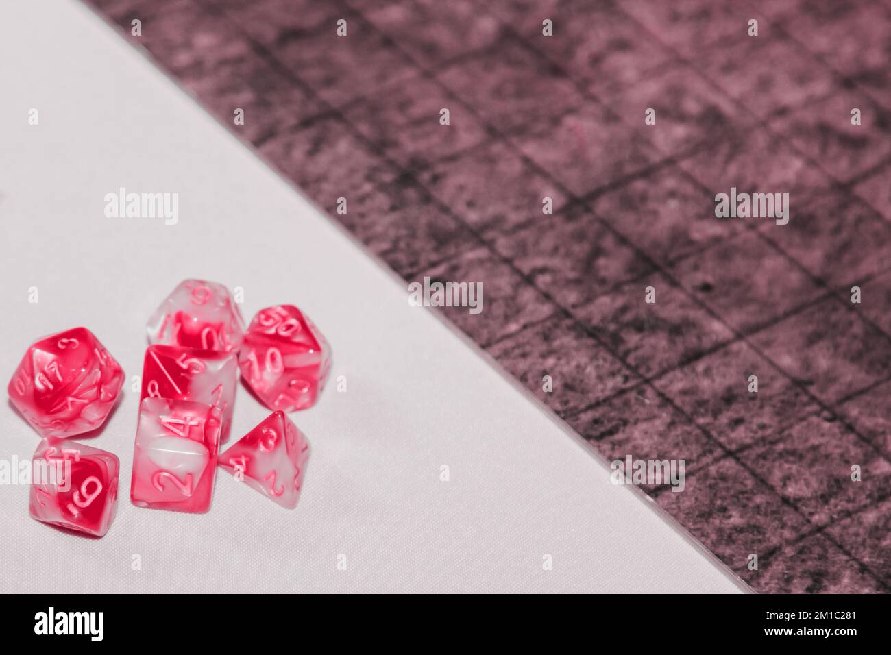 A set of polyhedral dice used for role playing games such as Dungeons Dragons. A fresh classic ...