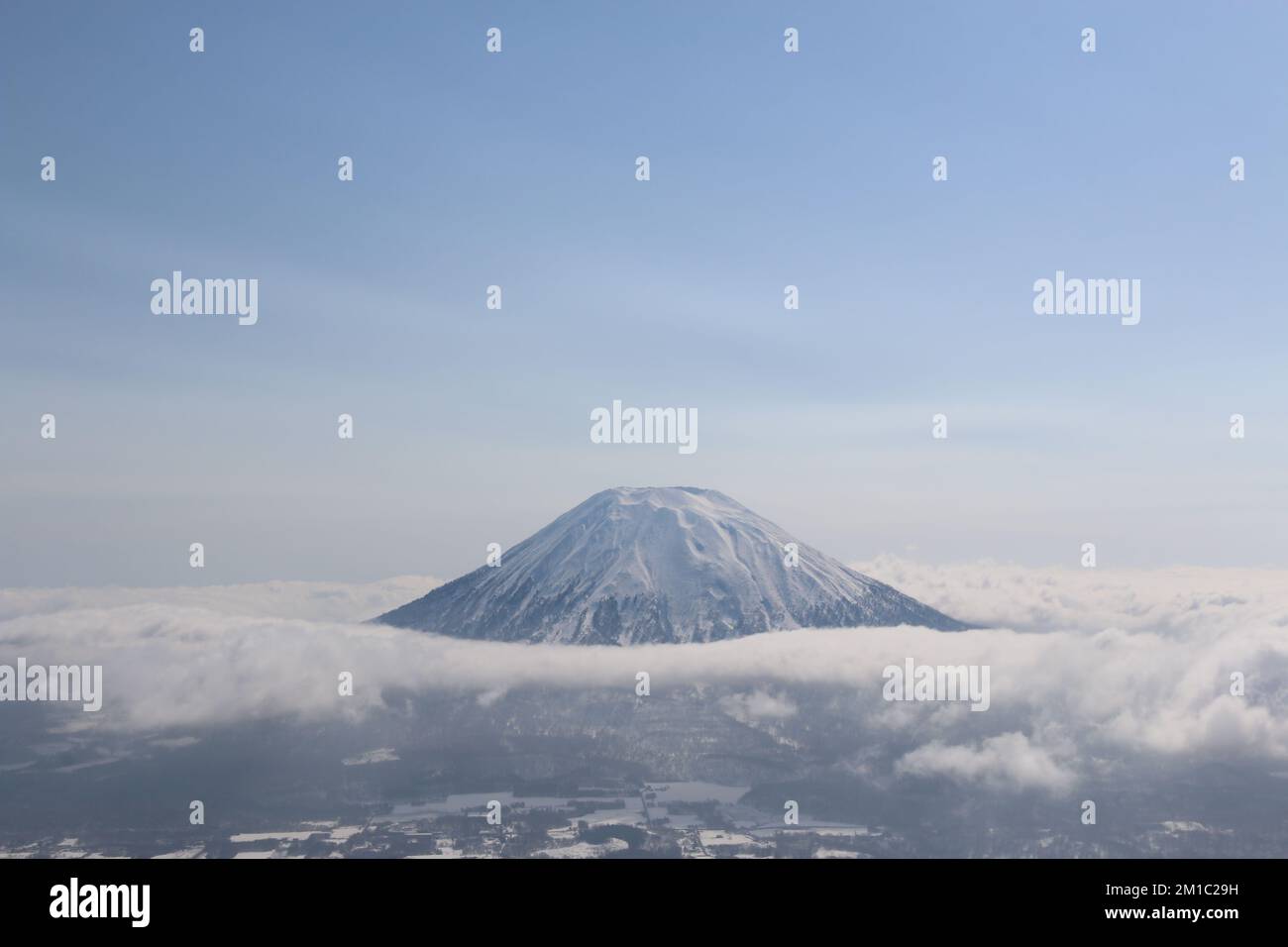 Mount Yotei volcano, Niseko in winter landscape, Hokkaido, Japan Stock ...