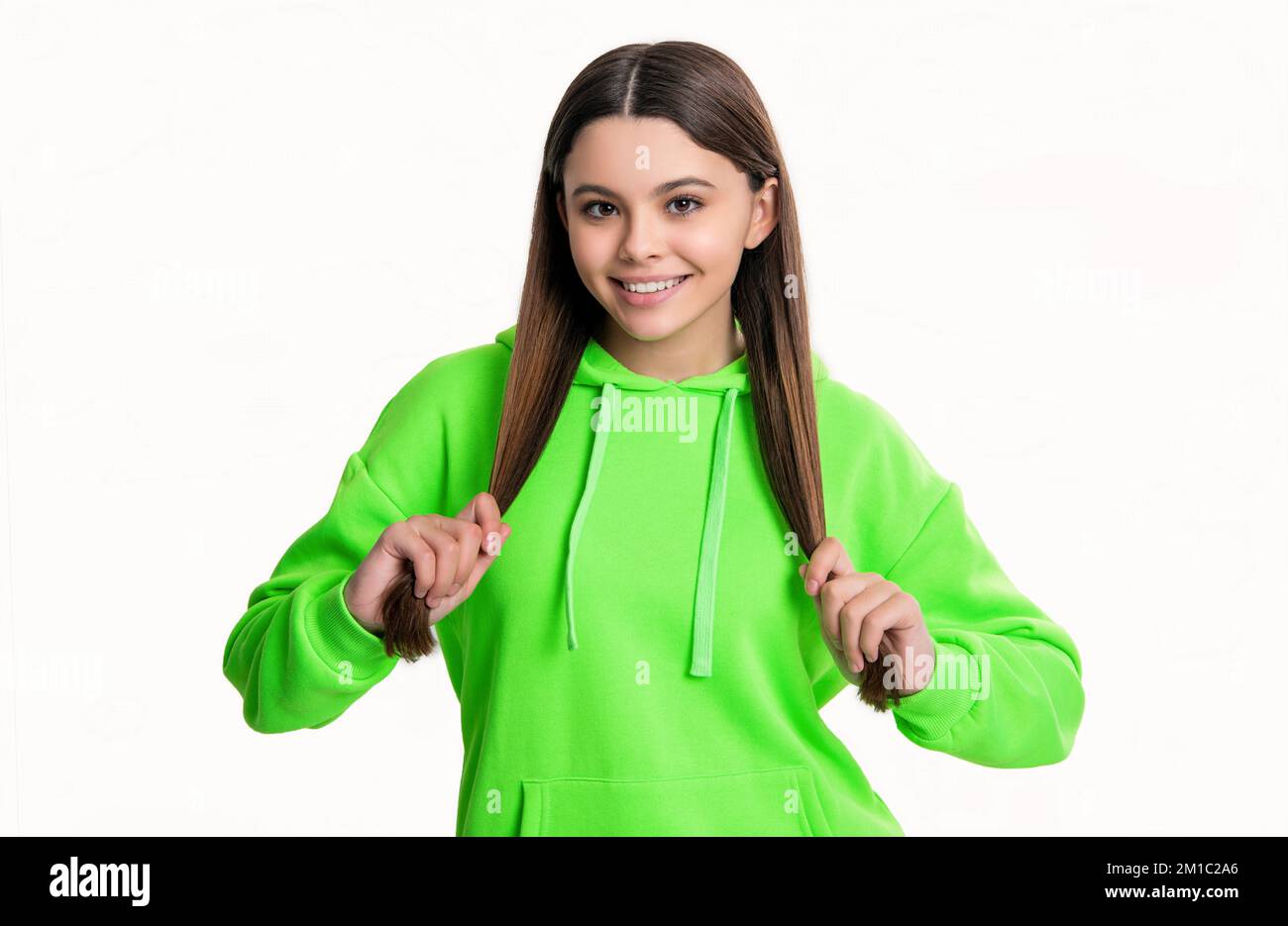 trendy teen girl isolated on white background. portrait of trendy teen ...