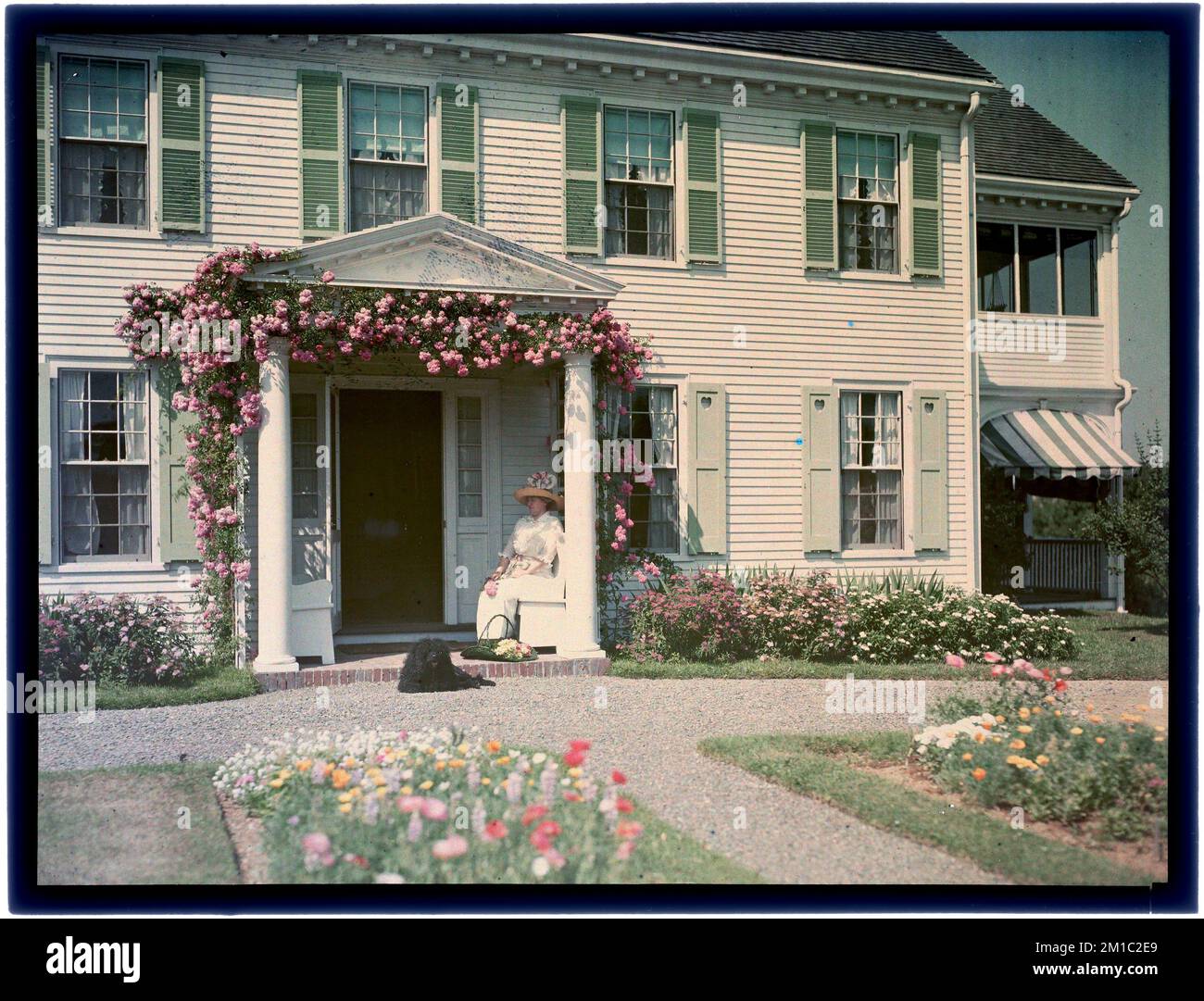'White Gate' with woman and dog, Marblehead Neck, MA , Dogs. Herman ...