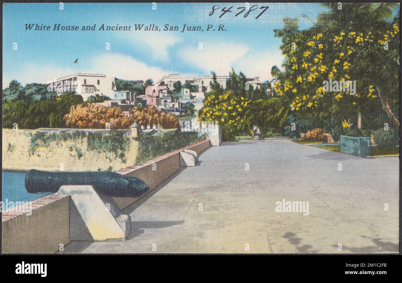 White House and ancient walls, San Juan, P. R. , Historic buildings ...