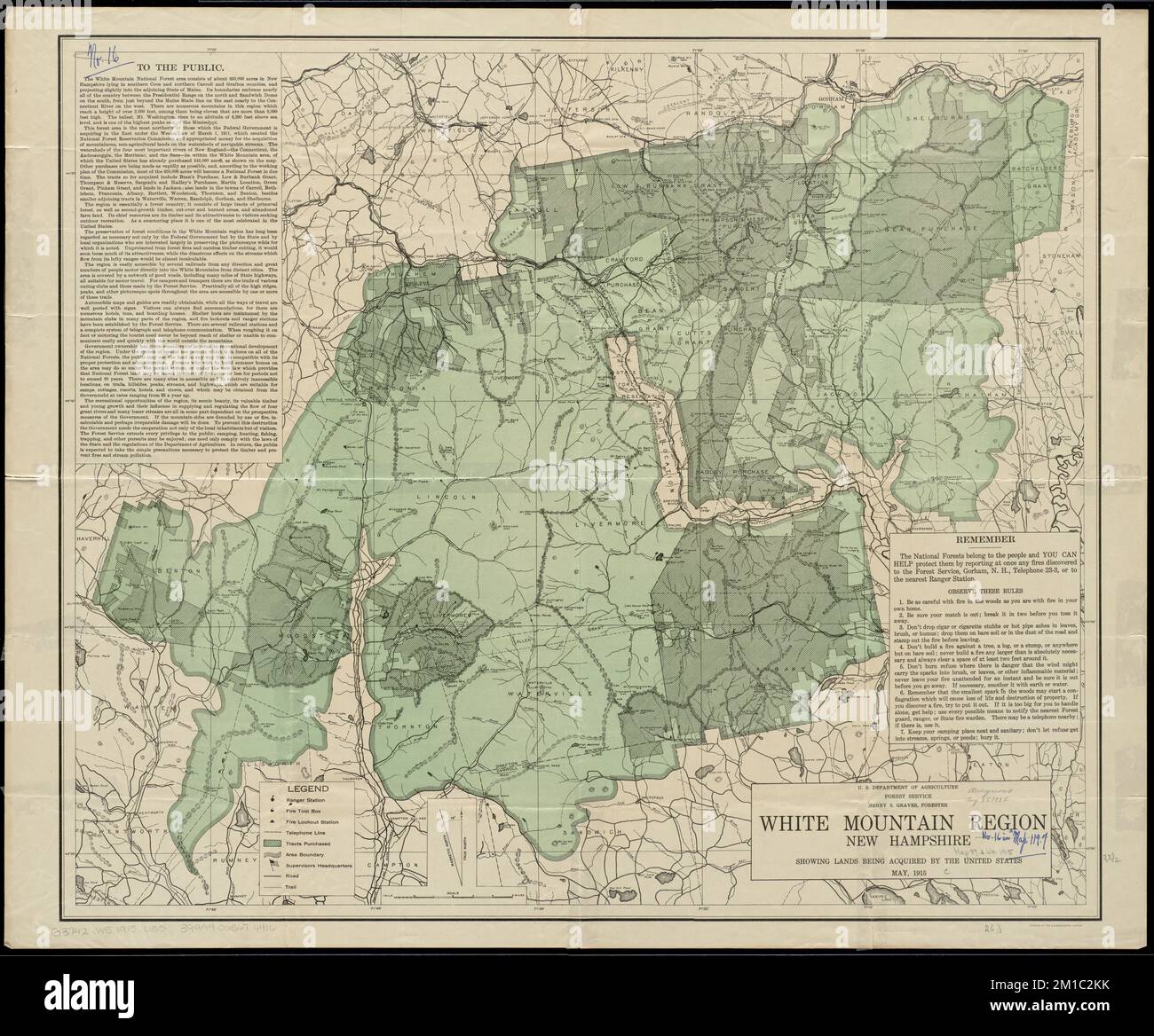 White Mountain region, New Hampshire : showing lands being acquired by ...