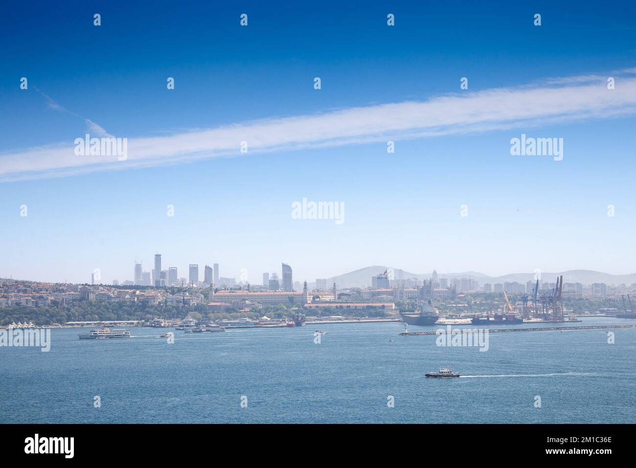 Panorama of the Haydarpasa cargo terminal seaport in Istanbul, Turkey ...