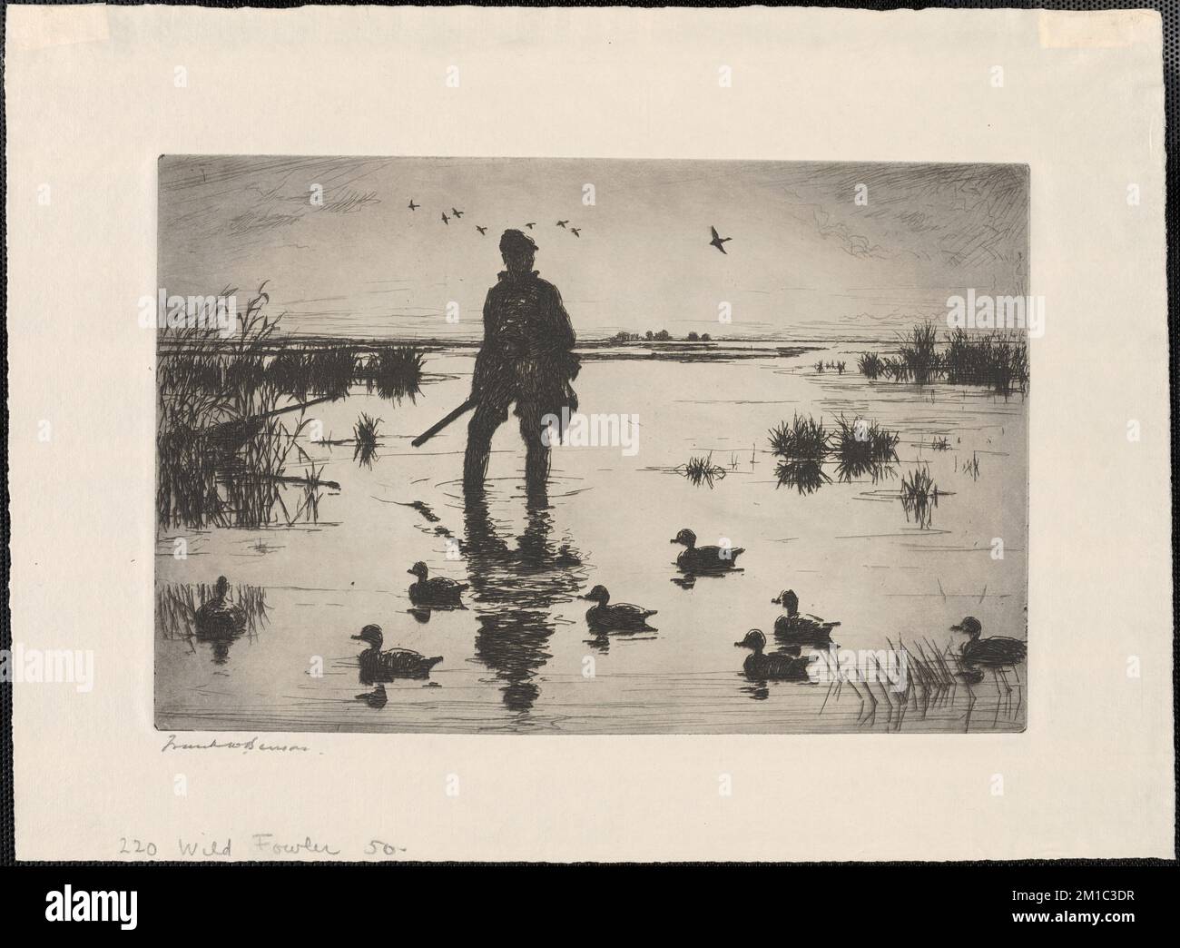 Wildfowler , Hunters, Game bird hunting, Wetlands, Birds. Frank W ...