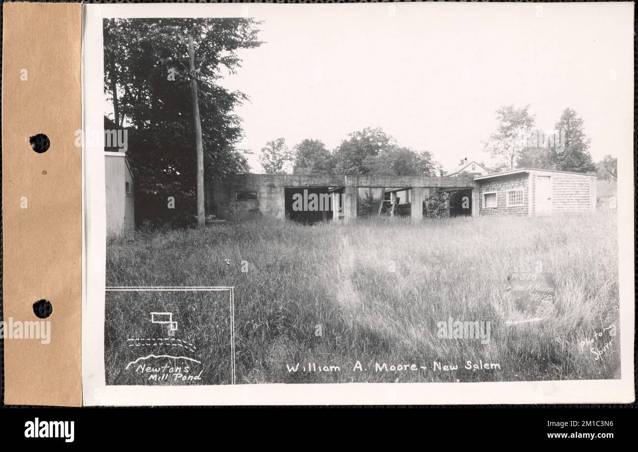 William A. Moore, building foundation, Newton's Mill Pond, New Salem ...