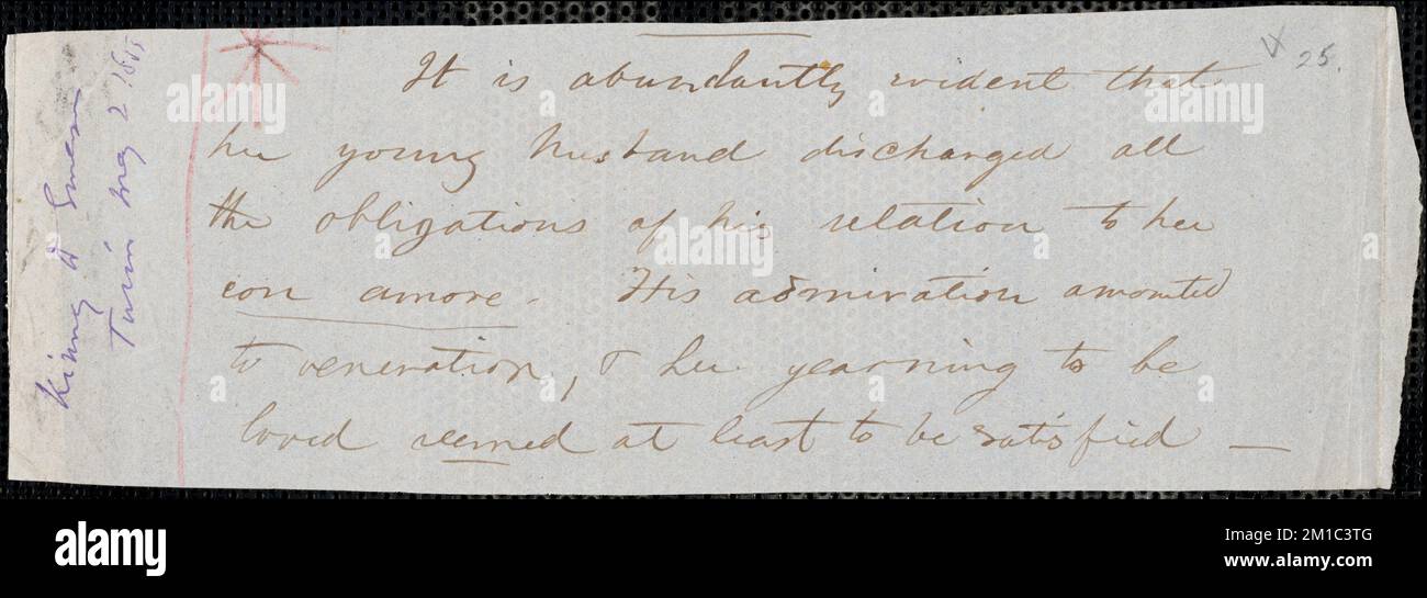 William Burnet Kinney manuscript fragments of letters to Ralph Waldo ...