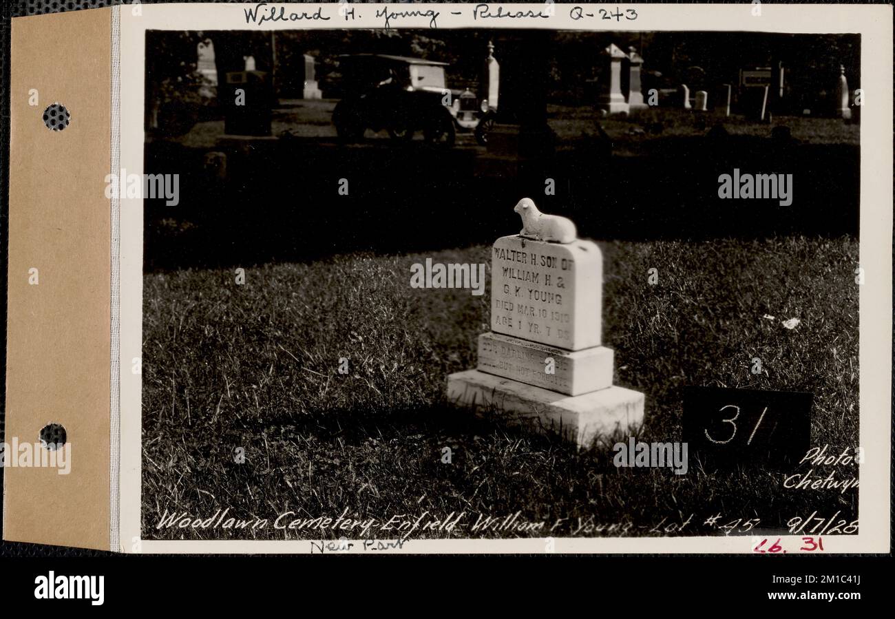William F. Young, Woodlawn Cemetery, new section, lot 45, Enfield, Mass ...