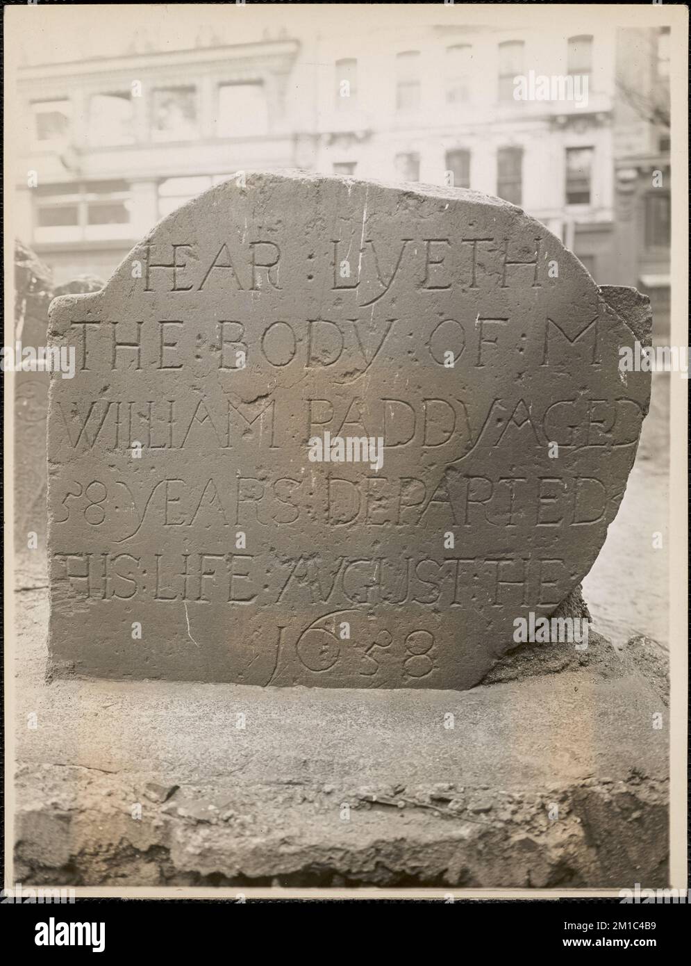 William Paddy 1658. Oldest head-stone in King's Chapel Burial Ground ...