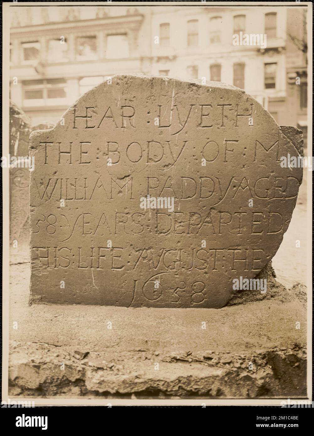 William Paddy 1658. Oldest head-stone in King's Chapel Burial Ground ...