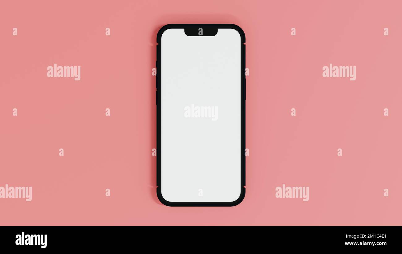Blank display screen smartphone on empty background for presentation ...