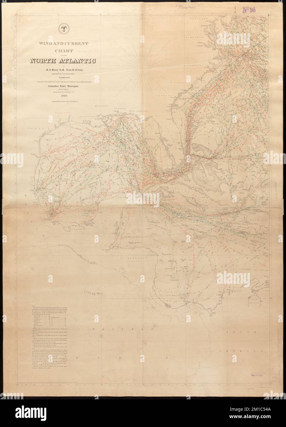 Wind and current chart of the North Atlantic [sheet 1] , Winds, North ...