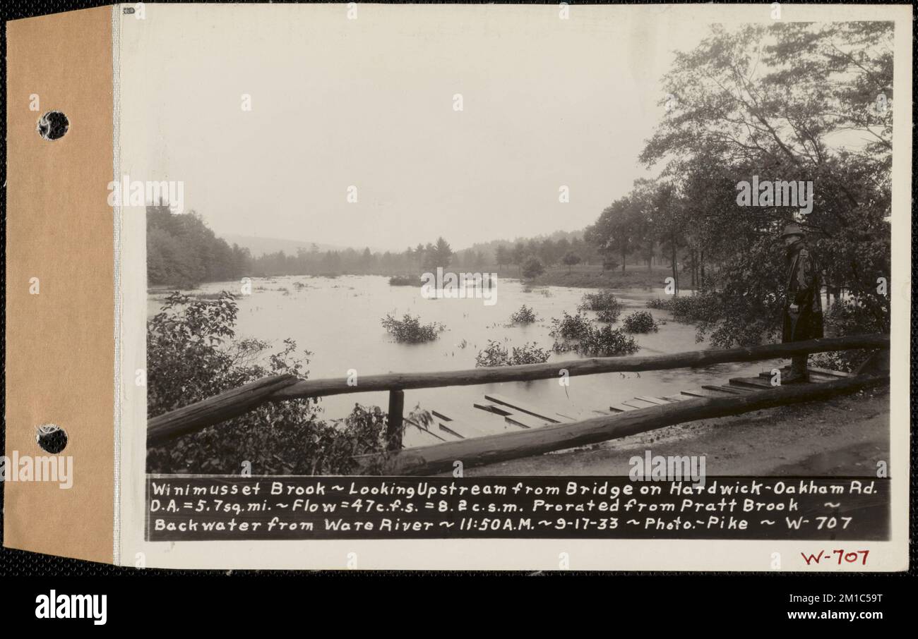 Winimusset Brook, looking upstream from bridge on Hardwick-Oakham Road ...