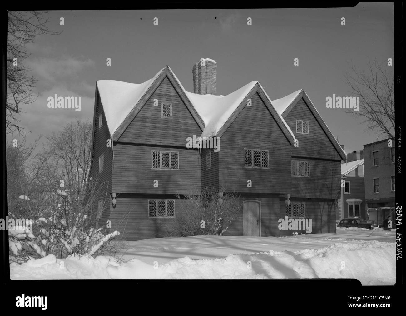 Witch House, snow , Architecture, Dwellings, Snow. Samuel Chamberlain ...