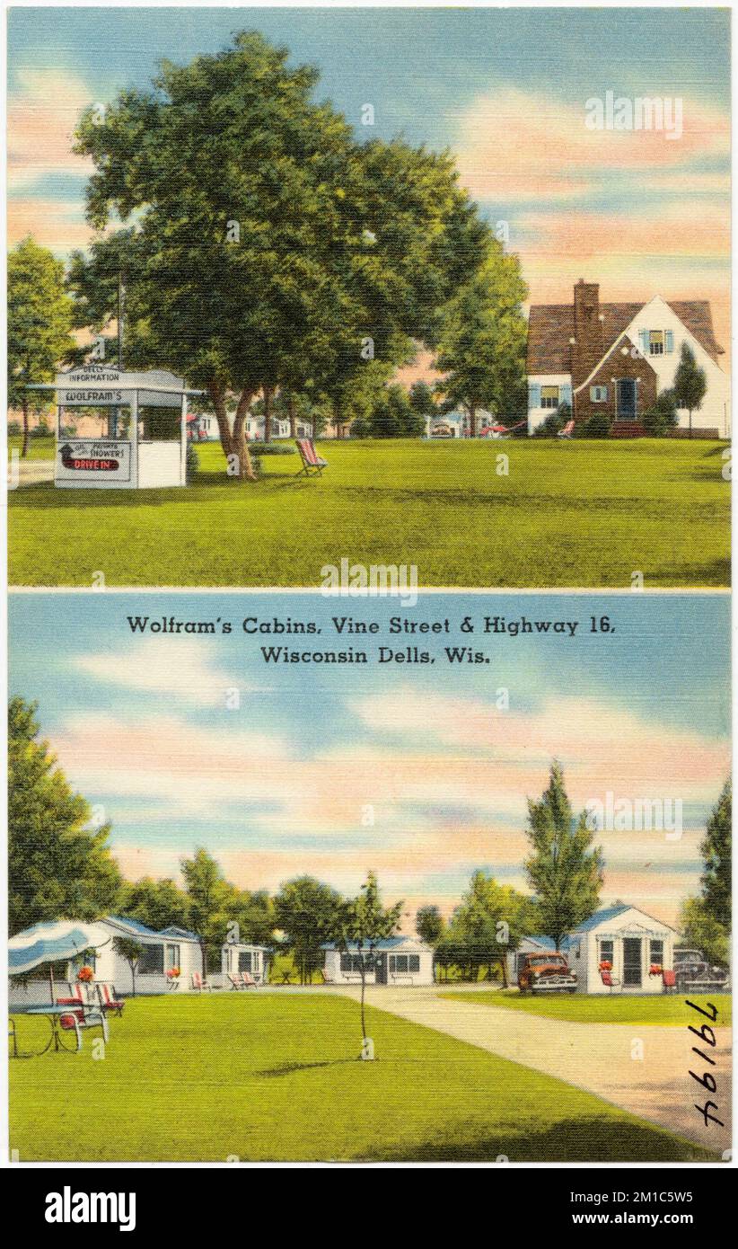 Wolfram's Cabins, Vine Street & Highway 16, Wisconsin Dells, Wis ...