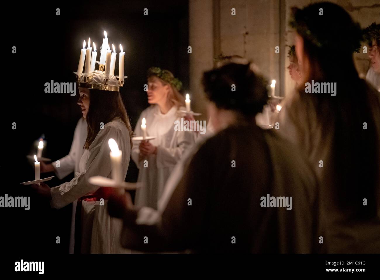 London, UK. 11th December, 2022. Sankta Lucia celebrations at Southwark Cathedral. Ella Victoria ...